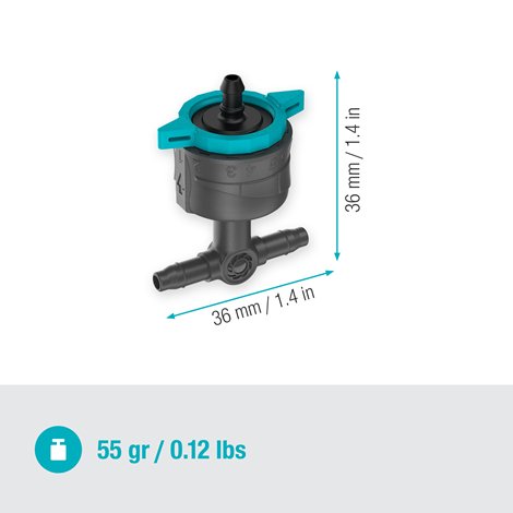 Gardena Adjustable Inline Drip Head 1–8 l/h, pressure compensating ...